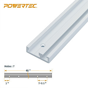 POWERTEC 71365 Combo T-Track and Miter T-Track, 48"