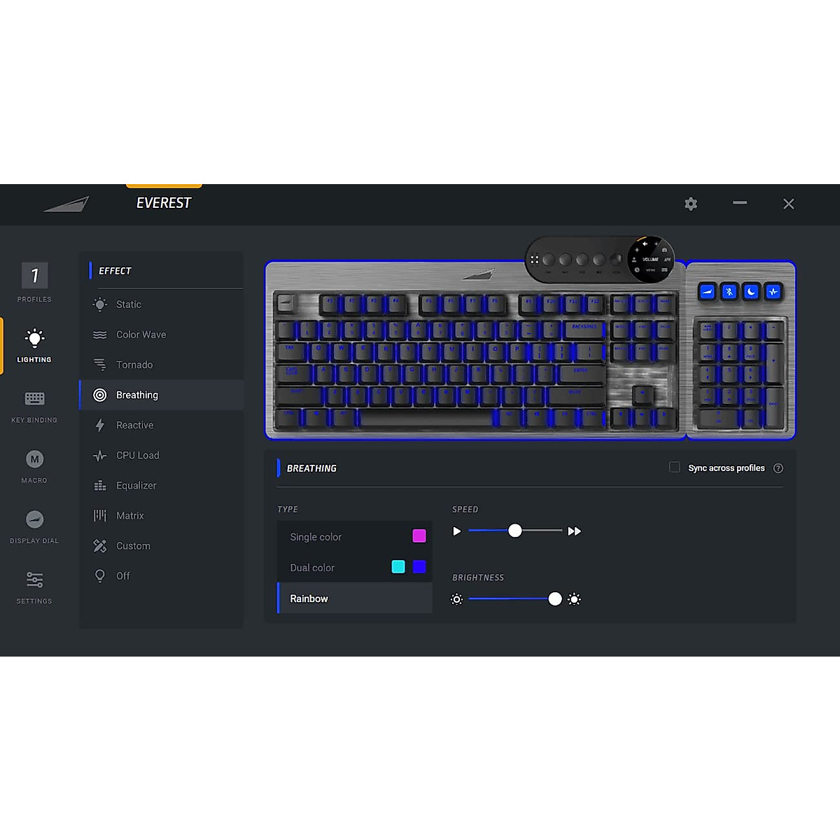 Mountain Everest Core Mechanical Gaming Keyboard - USB Hub - Cherry MX Hot-Swappable Switches - RGB Backlit (Gunmetal Gray, Speed Silver - Fastest & Linear)