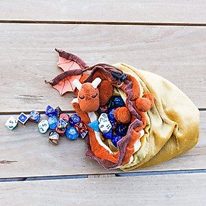 SOARRUCY Dragon's Hoard Dice Bag, Red