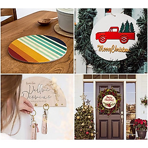 Wood Circles for Crafts,12 Pack 12 Inch Unfinished Wood Blank Rounds Wooden Cutouts for Crafts, Door Hanger, Door Design, Wood Burning