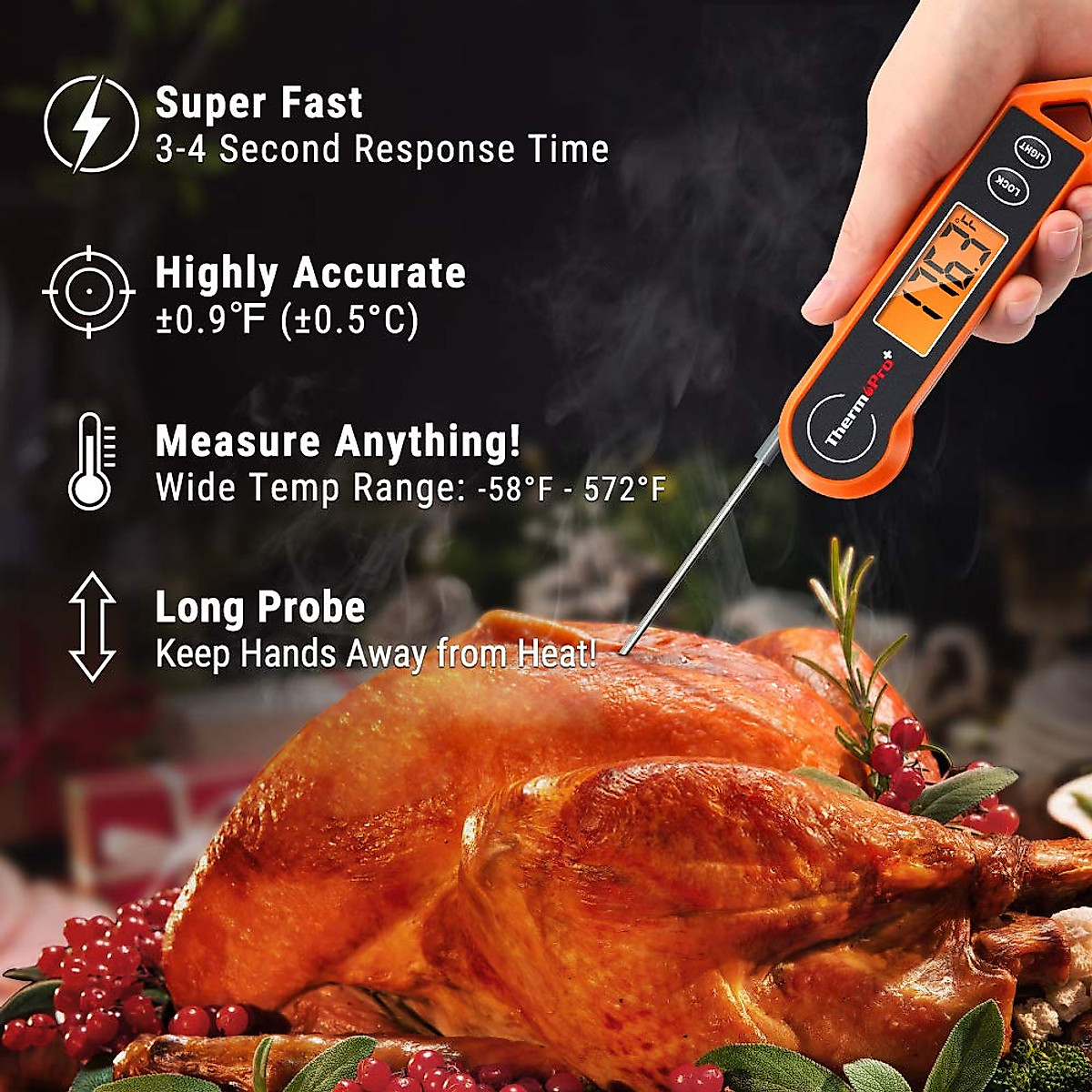ThermoPro TP19H Digital Meat Thermometer+ThermoPro TM01 Kitchen Timers for Cooking