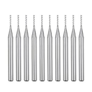 uxcell 10Pcs 0.8mm Carbide End Mill Engraving Milling Cutter CNC Router Bits for PCB Machine, 1/8" Shank
