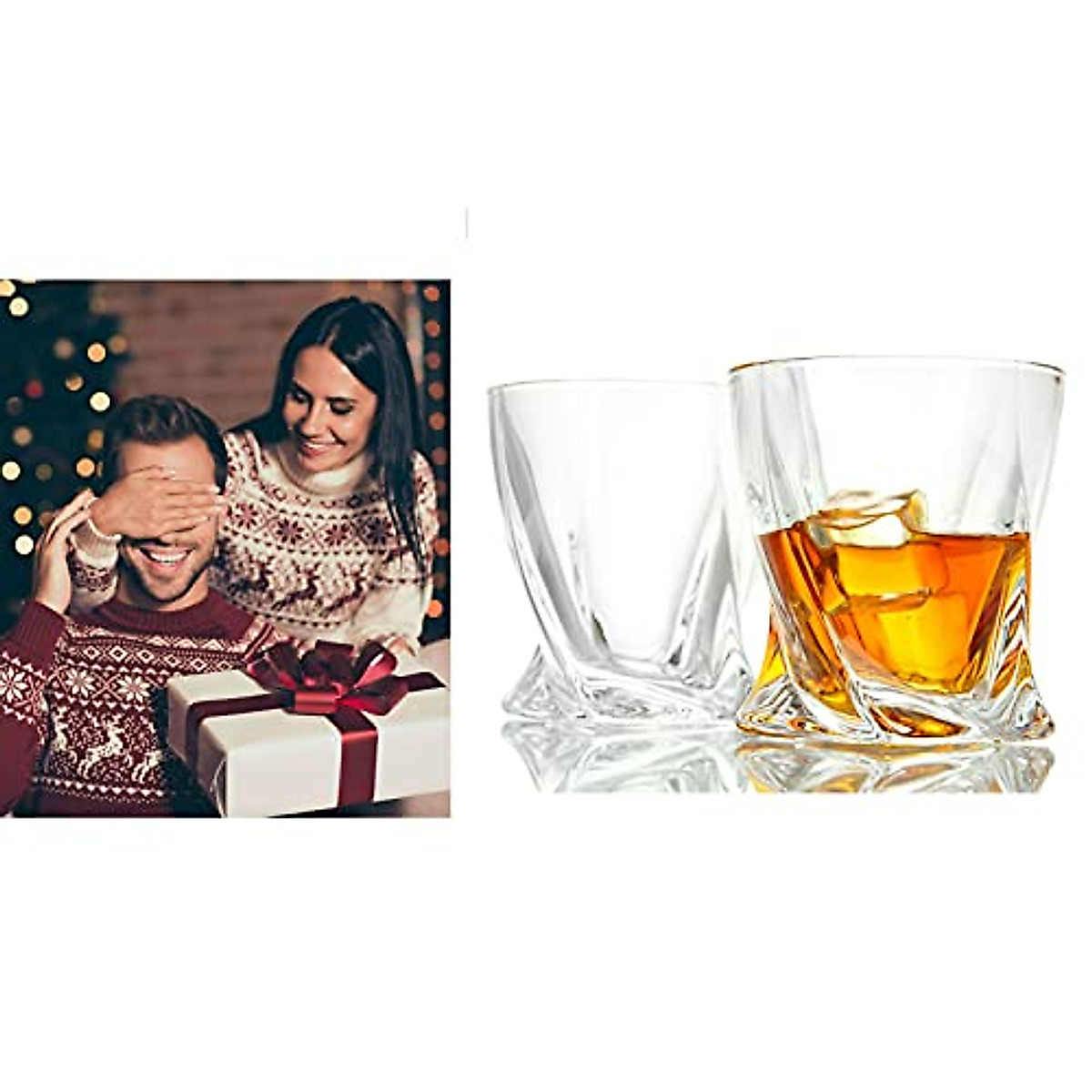 Whiskey Glasses set of 6 Crystal Old Fashioned Rock Glass Scotch Bourbon and Spirits 10 Ounce Liqueur Tumbler Thick Weighted