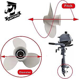 Boatman 10 5/8x12,10 3/8x13,10 3/8x14,10 1/4x14 Boat Propeller fit Yamaha Outboard Engine 20-60 Hp,13 Spline Tooth,RH