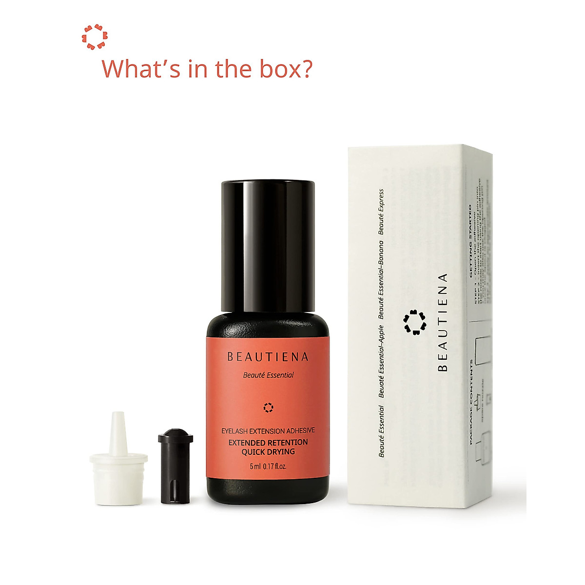 All New Professional Eyelash Extension Glue by BEAUTIENA – 7 Weeks Retention 1.0-2.0 Secs. Drying Time Semi-Permanent Long Lasting Lash Glue Eyelash Glue 0.17 Oz. (5ml) / Never for Self-Application