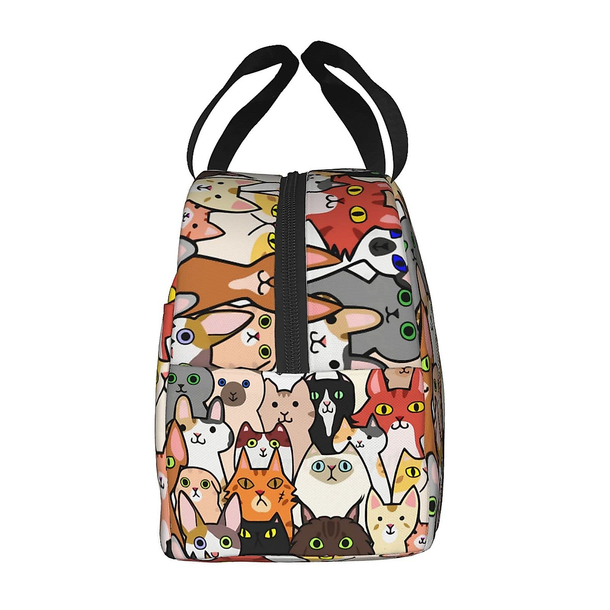 MDMEI Cartoon Cat Lunch Bag for Girls Kids School Insulated Picnic Box for Women Girls Reusable Thremal Washable Meal Pail