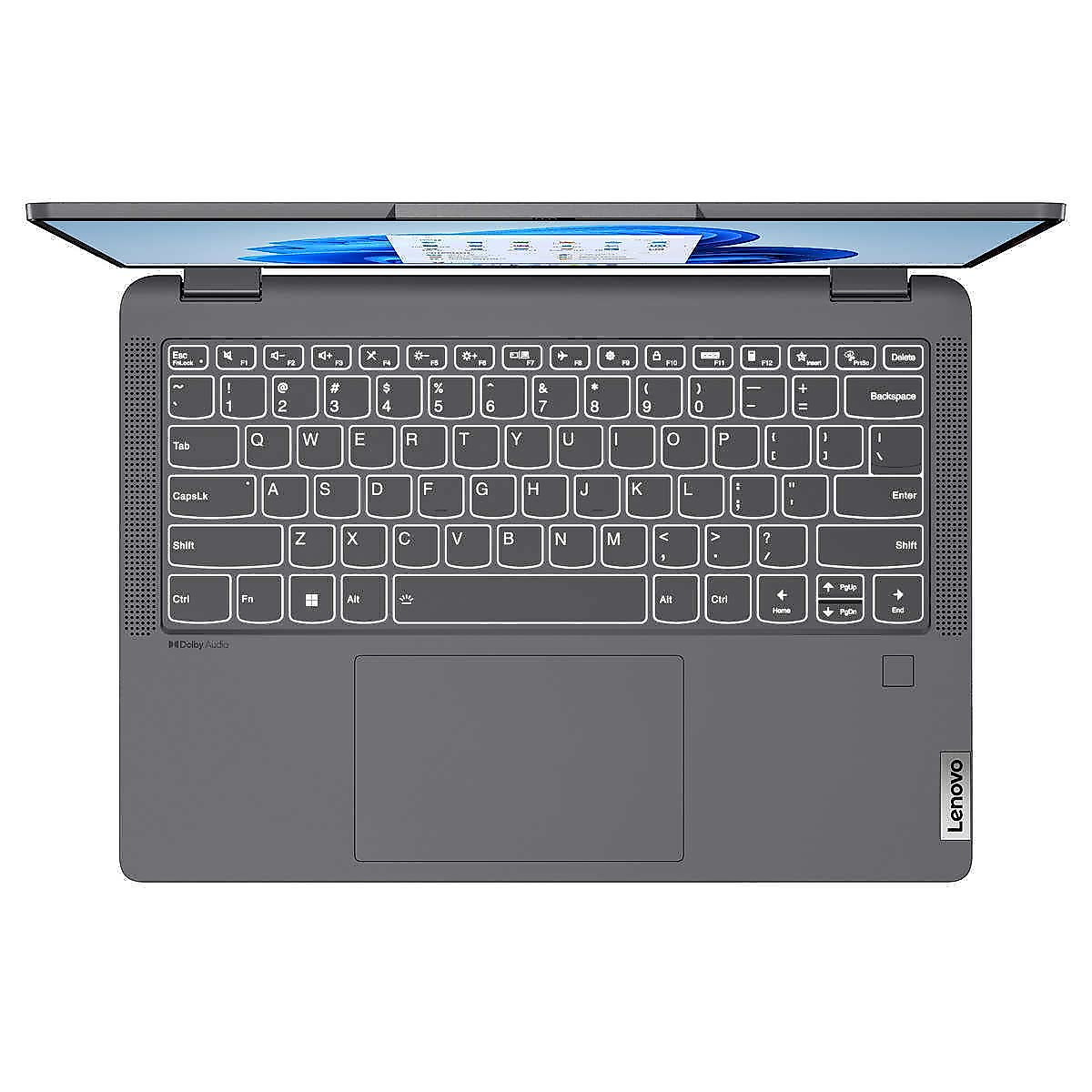 Lenovo 2023 Flex 5 2-in-1 Laptop 14'' 2.8K OLED Touch 12th Intel i7-1255U 10-Core Iris Xe Graphics 16GB RAM 1TB SSD KB FP Reader Win 11 Pro w/ RATZK 32GB USB and Pen,Storm Grey (82R7)