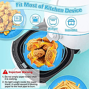 Woltechz 2 Pack Air Fryer Silicone Tray Liners - 1.5mm Thickness, Non-Stick, Heat Resistant, Time-Saving and Easy to Clean - Ideal for Cooking, Baking, and Grilling