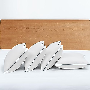 SILUI Pillows Standard Size Set of 4 Pack Bed Pillow with Soft Medium Support Down Alternative Fill for Side Back Stomach Sleepers, 20x26 Inches, White