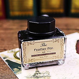 Calligraphy Pen Set Writing Quill Pen 6 Nibs and Ink,Antique Dip Feather Pen Gift Set for Beginners Birthday Gift,Beautiful Vintage Signature Pen