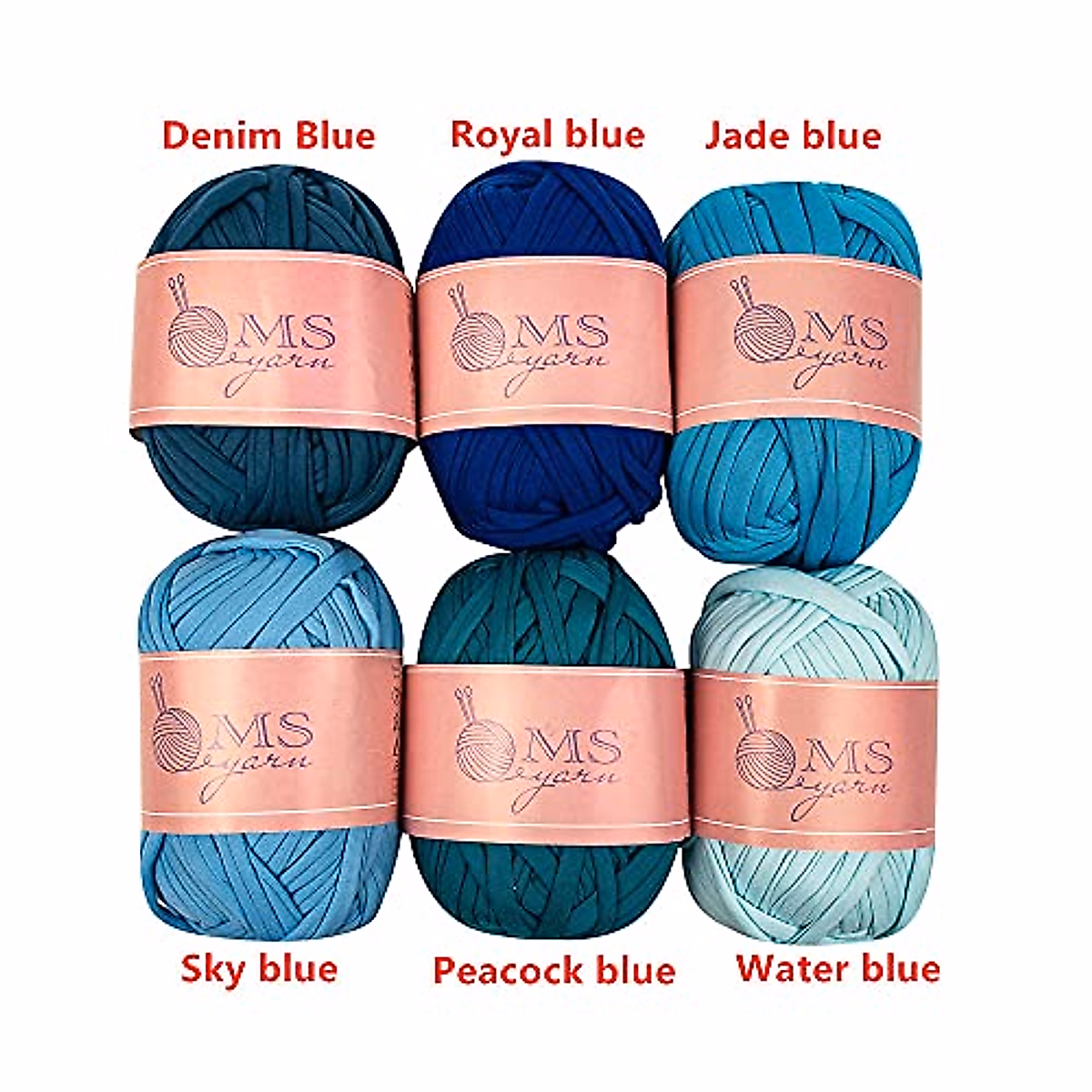 T Shirt Yarn, Tshirt Crochet Yarn for Crocheting Bag/Craft Project/Home Decor, 3.3oz/100g, 30yds/27m with Polyester Spandex Blend Stretch Fabric (Royal Blue)