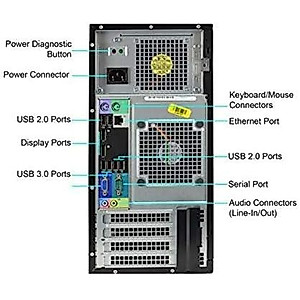 Dell Optiplex 9010 MiniTower MT Business Home Desktop Computer Tower PC Intel Quad Core i7-3770 3.40GHz, USB 3.0, WiFi, DisplayPort, DVD-RW, Windows 10 Pro 64Bit, 480GB SSD, 16GB RAM (Renewed)