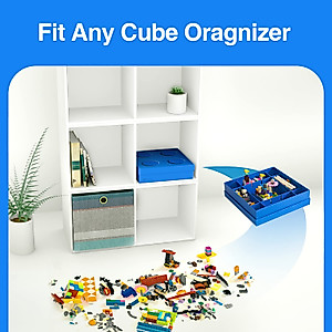 Blue Lake ECOLIFE Storage Box for storing Lego Toys Recyclable Plastic Free Toys Crafts Storage Organizer for Kids Environmentally Friendly (Blue)