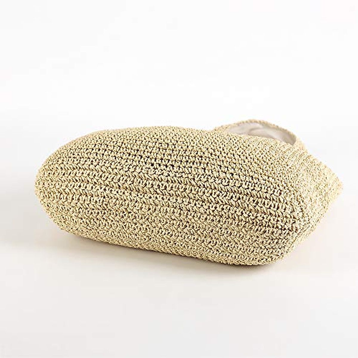 QTKJ Hand-woven Soft Large Straw Shoulder Bag Boho Straw Handle Tote Retro Summer Beach Bag Rattan Handbag (Beige)