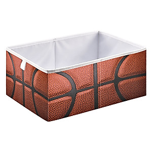 Bolaz Basketball Ball Texture Closet Organizers Storage Cubes Storage Bins Shelf Baskets Containers for Home Kids Room Toys Office