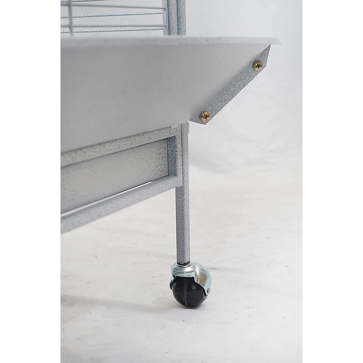 Flyline Corner Bird Cage for Cockatiel Parakeet Black and White (White Vein)