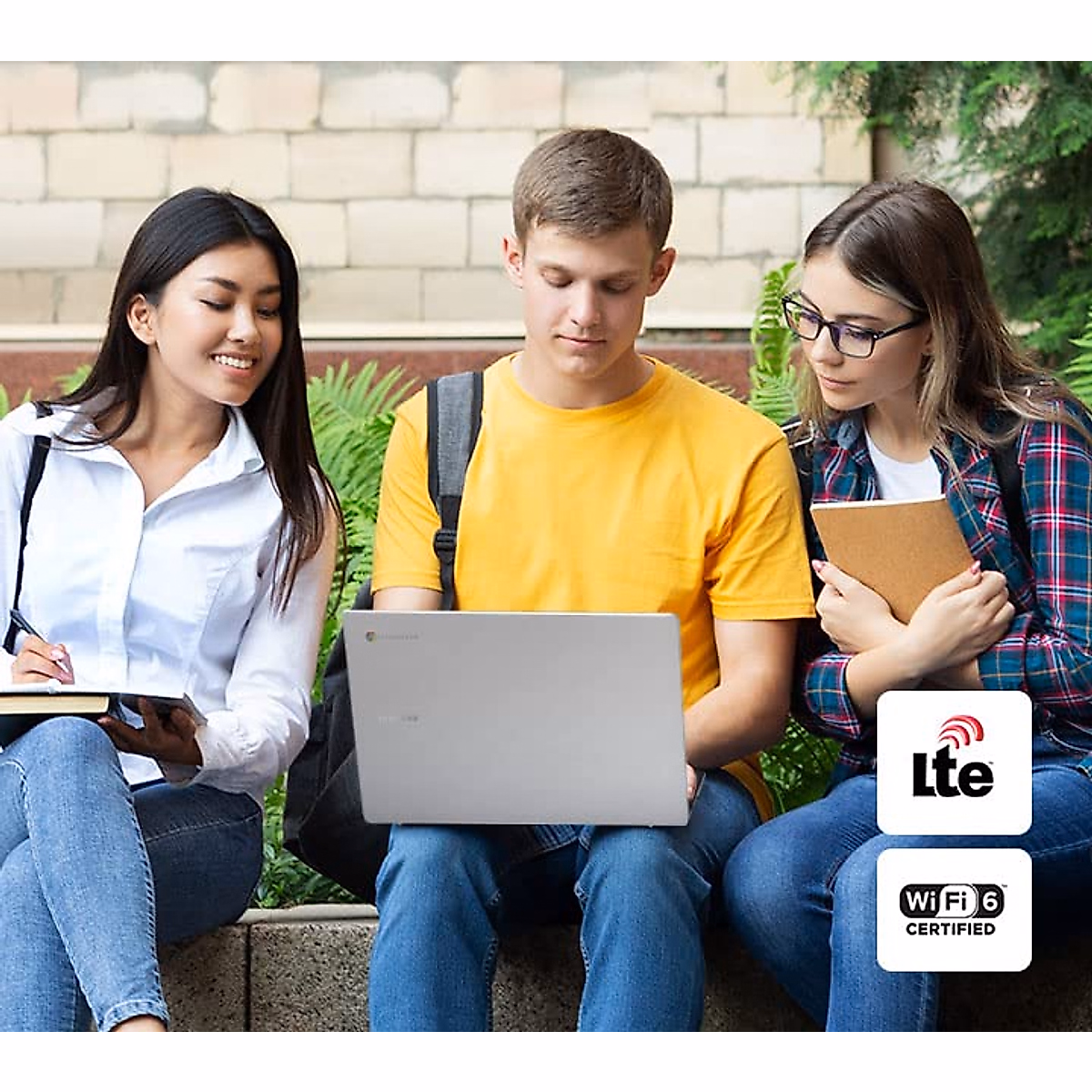 SAMSUNG Galaxy Chromebook Go Laptop (32GB, 4GB RAM, Wi-Fi + 4G LTE) 14.0" Intel N4500, Fully Unlocked for All Carriers, Chrome OS, Cellular Notebook w/ 180-Degree Hinge (Silver) (Renewed)