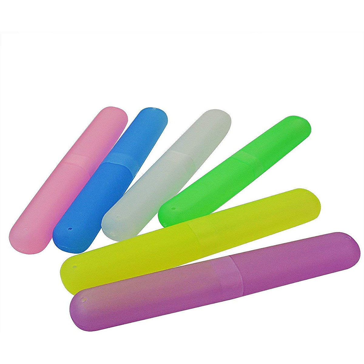 Bskifnn 24PCS Plastic Toothbrush Case Six Colors Portable Dust-proof Toothbrush Cases Toothbrushes Holder for Daily and Travel Use (24)