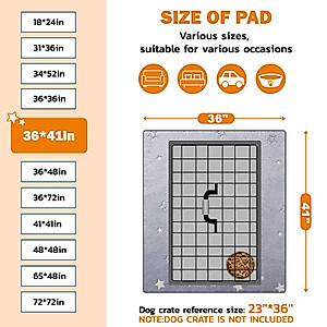 LOOBANI Washable Pee Pads for Dogs, Reusable Pee Pads for Dog Mat Puppy Pads Training Pads Non Slip Whelping Pad for Dog Playpen, Crate, Car, Grey 2 Pack 36 x 41 in