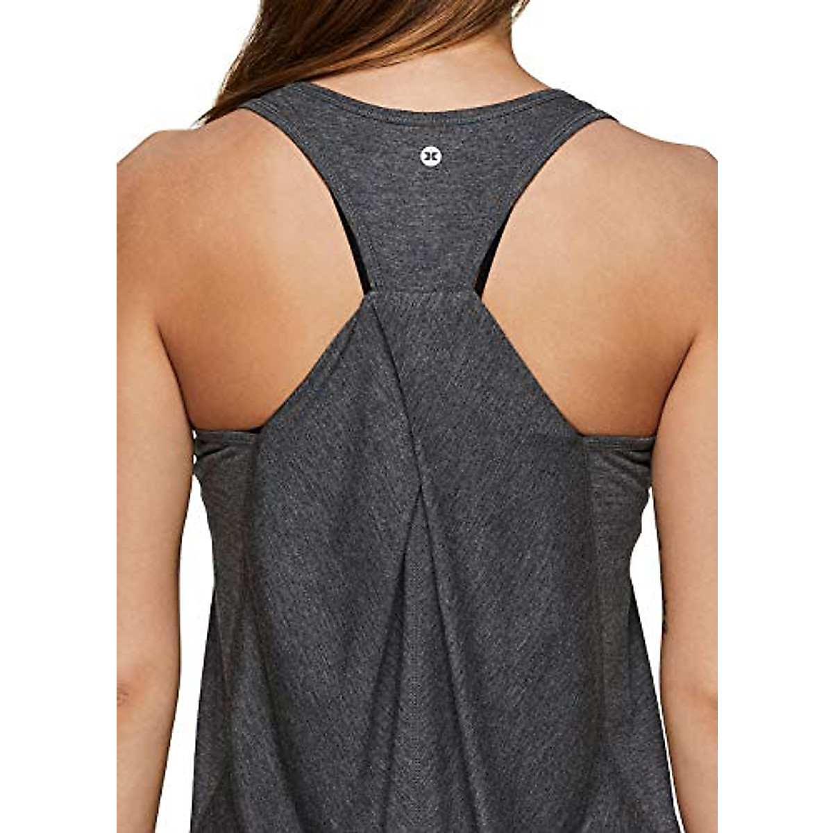 RBX Active Women's Flowy Yoga Workout Super Soft Twist Back Tank Top Tunic Charcoal S21 M