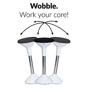 SUN-FLEX Ergonomic Height Adjustable Balance Foot Stool at Work Wobble Chair for Home Office Sit Stand Desk Stool with Natural and Active Posture (White)