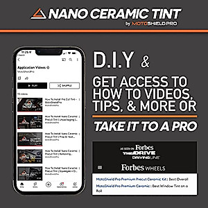 DIY-MotoShield Pro Premium Nano Ceramic Tint (5% VLT) 30” in x 10’ ft Roll | Professional Window Film for Auto, Reduce Infrared Heat & Block UV by 99%