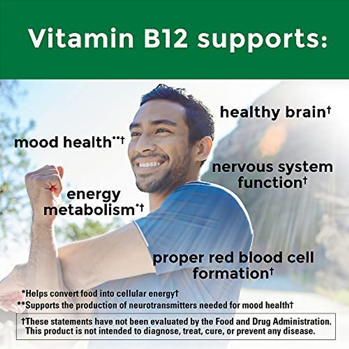 Nature Made Vitamin B12 Sublingual, Easy to Take Vitamin B12 3000 mcg for Energy Metabolism Support, 40 Sugar Free Micro-Lozenges, 40 Day Supply