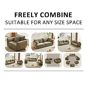 Olodumare Modern 44’’ Chenille Arm Chair for Living Room, Accent Chair for Apartment, Comfy Sofa for Small Space, Soft Couch for Bedroom, Easy to Install, Light Green