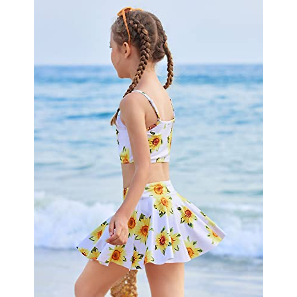 Arshiner Girls' Tankini Bathing Suits Beach Cute Swimwear Bikini Swimsuits Kids Swimming Clothes Size 8 9 Years