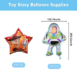 Toy Inspired Story Birthday Party Supplies-155 Pcs of Toy Story Balloon Garland Set Toy Story Aluminum Film Balloon Latex Balloon for Kid's Party,Shower,Celebration