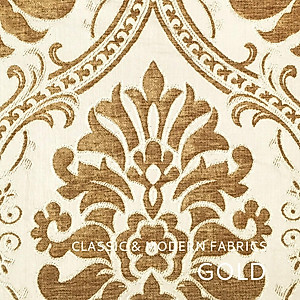 5 Colors/Classic Floral Damask Velvet Fabric/Drapery, Upholstery, Decor, Costume/Fabric by The Yard (Gold)