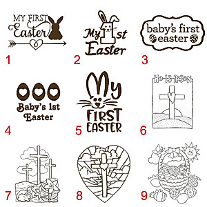 Baby's First Easter Gift 2024 - Personalized Block Easter Gift Custom Engraved Wooden Baby Block for Boy and Girl Choose Image Easter Basket Bunny Egg He is Risen My First Easter Cross