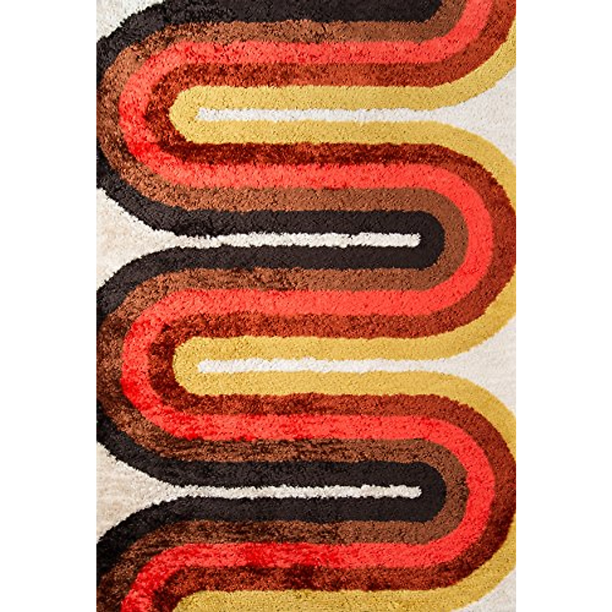 Novogratz by Momeni Novogratz Retro Collection Retro Wave Shag Area Rug, 5'0" x 7'6", Red