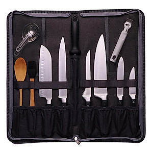 Chef Sac Chef Knife Folder Case Organizer Bag with 2-Pack Knife Guards (8.5") Included