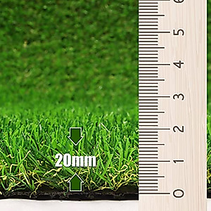 Artificial Grass Turf for Pet Dogs 3' x 5', FREADEM Fake Grass Lawn with Drain Holes, Indoor Outdoor Synthetic Grass Mat for Garden Gym Patio Balcony Playground Backyard, Height 0.8 Inch