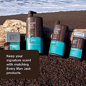 Every Man Jack Beard + Face Wash - Subtle Sea Salt Fragrance - Deep Cleans, Conditions, and Softens Your Beard and Skin Underneath - Naturally Derived with Coconut Oil, and Glycerin - 6.7-ounce - 2pk