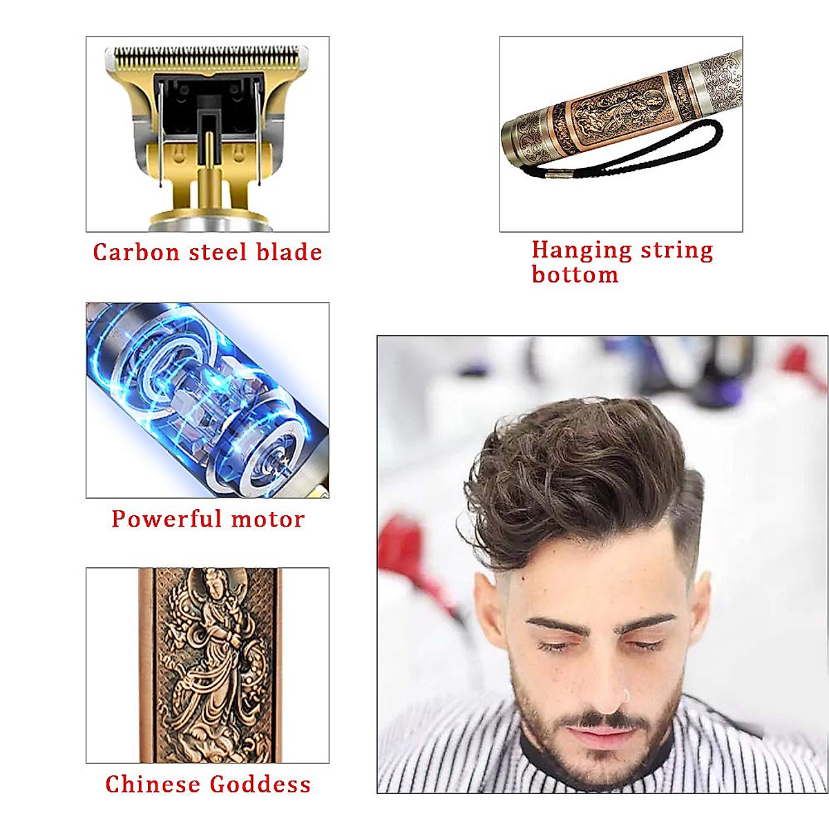 mens clipper cordless Hair Clippers, Razor Electric Professional Beard Trimmer Grooming Shaving Machine Self Hair Cutting Haircut Trimmers Cutter，guanyin
