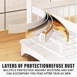 MCUIATN Dish Drying Rack -Multifunctional Dish Rack (White)