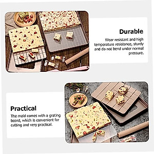 Kichvoe 1 Set Cake Baking Mould Pastry Baking Multipurpose Tool Nougat Making Supplies Microwave Tray Handmade Nougat Molds Stainless Steel Tray Crisp Mold Energy Bar Metal Dedicated