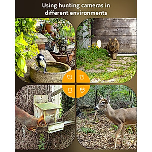 Trail Camera, 24MP 1080P Game Cameras with 850nm Infrared Night Vision, 65ft Motion Activated Deer Hunting Cam for Garden Wildlife Monitoring, IP66 Waterproof, 120° Wide Angle Detection, Easy Set Up