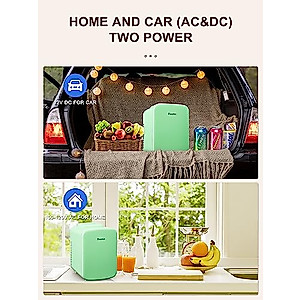 Reemix Mini Fridge, 3.7 Liter/6 Can Portable Cooler and Warmer Personal Refrigerator for Skin Care, Cosmetics, Beverage, Food,Great for Bedroom, Office, Car, Freon-Free (Green)