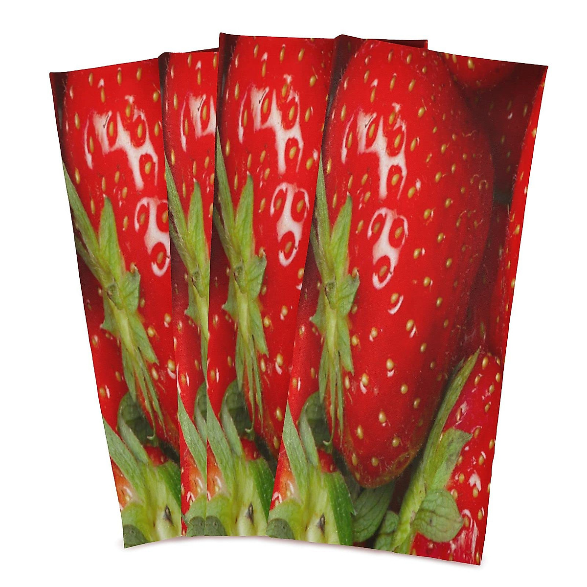 senya Kitchen Towels 4 Pack Kitchen Dish Towels Reusable Cleaning Cloths Strawberry Absorbent Tea Towels Machine Washable Hand Towels