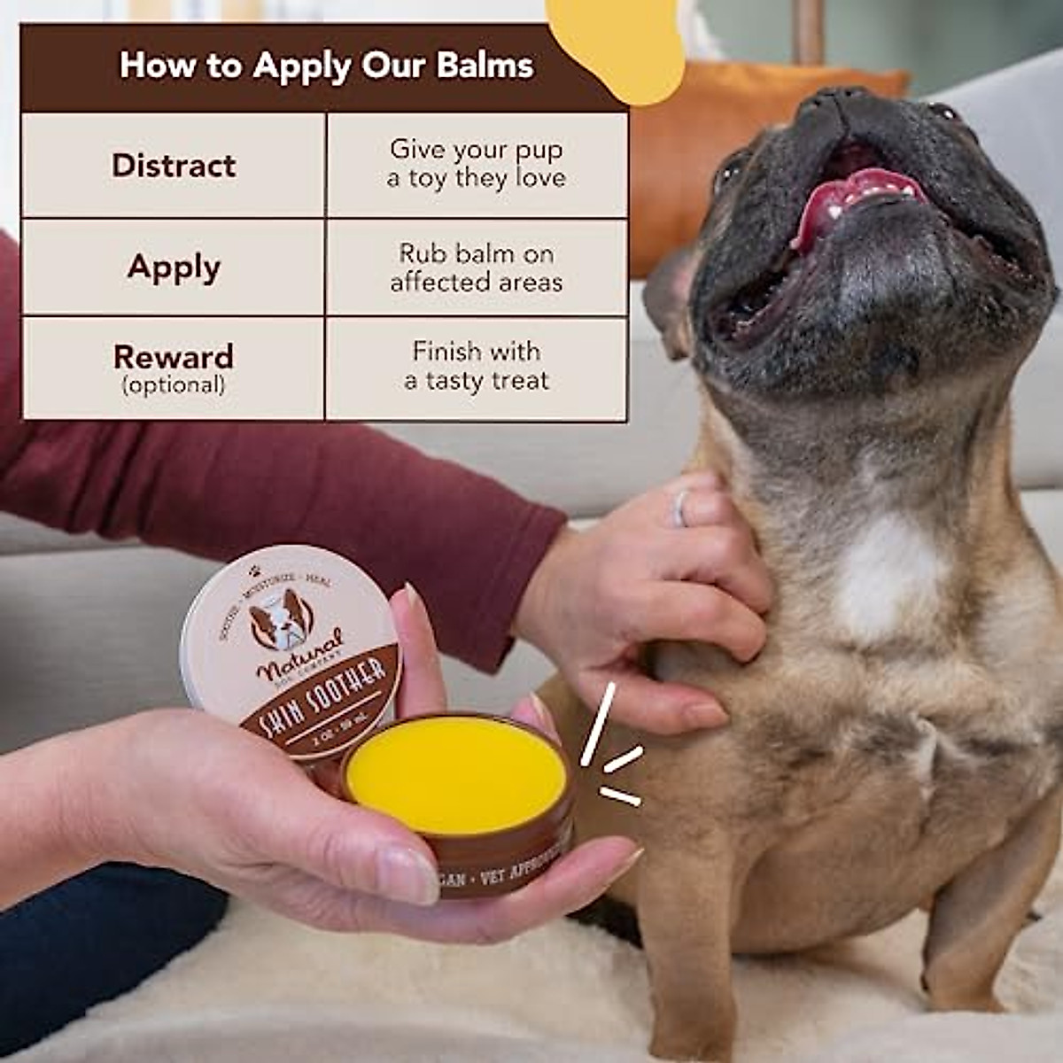 Natural Dog Company Skin Soother, 1 oz. Tin, Allergy and Itch Relief for Dogs, Dog Moisturizer for Dry Skin, Dog Lotion, Ultimate Healing Balm, Dog Rash Cream