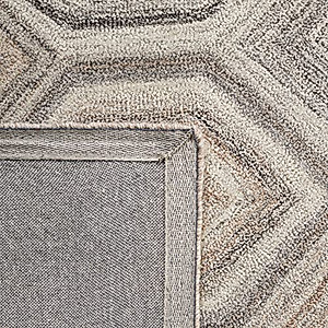 Safavieh Abstract Collection 8' x 10' Natural/Grey ABT902F Handmade Wool Area Rug