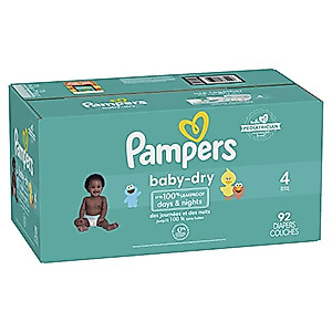 Diapers Size 4, 92 Count - Pampers Baby Dry Disposable Baby Diapers, Super Pack, Packaging & Prints May Vary (Pack of 3)