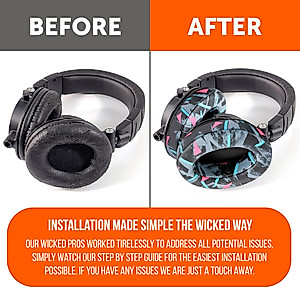 WC Wicked Cushions PadZ - Thick & Soft Ear Pads for ATH M50X / M40X / SteelSeries Arctis/HyperX Cloud & Alpha/Logitech G Pro X/Compatible with Over 50 Headphones | 90s Black