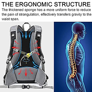 INOXTO Small Hiking Backpack with 2L Water Bladder and Waterproof Rain Cover, 25L Hydration Backpack Hiking Daypack Camping Backpack for Travel Cycling Hiking Camping Outdoor for Men and Women