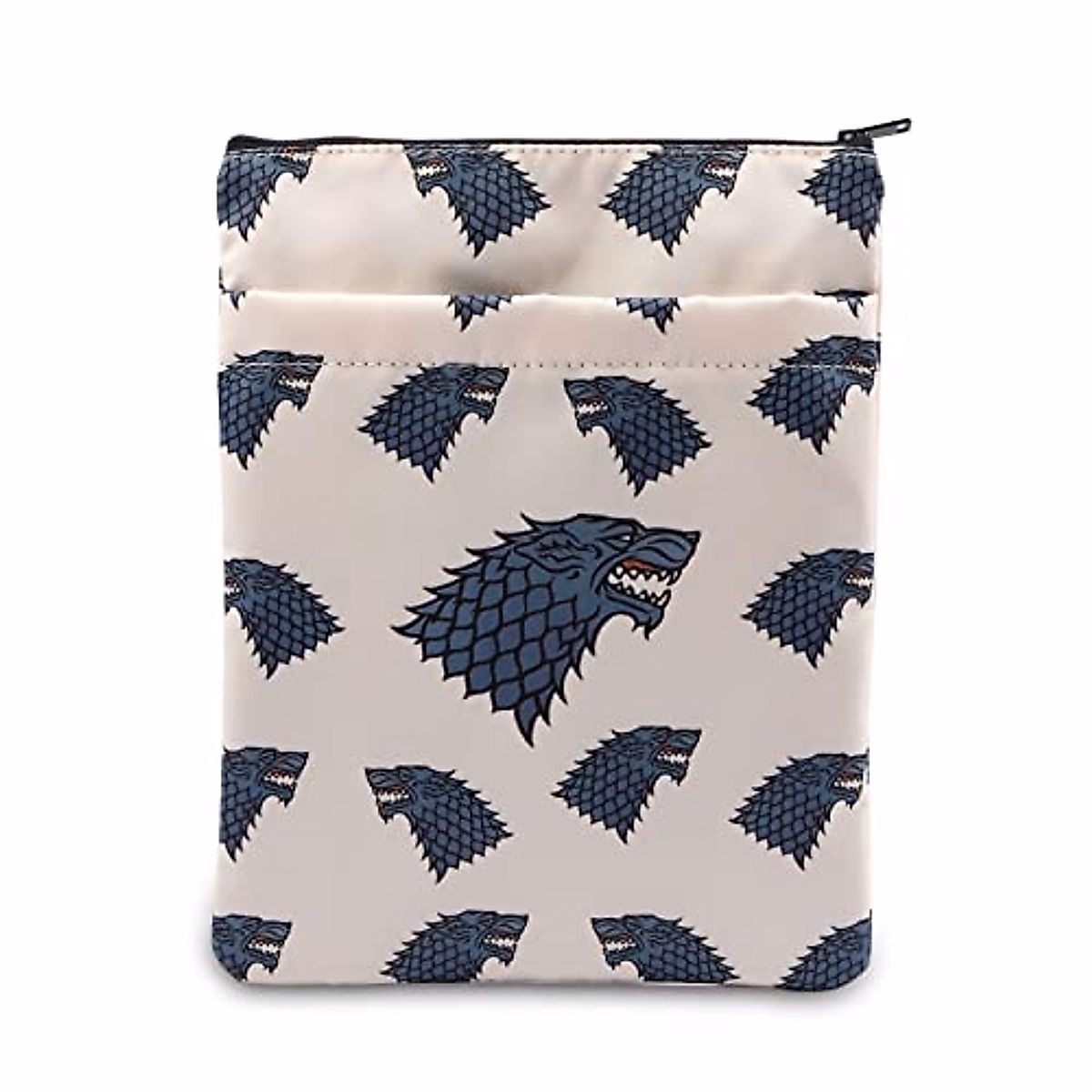 HOLLP Thrones Inspired Book Sleeve Thrones Fans Gift House Targaryen/Stark Gift for Girlfriend Boyfriend Waterproof Zipper Pouch (Stark)