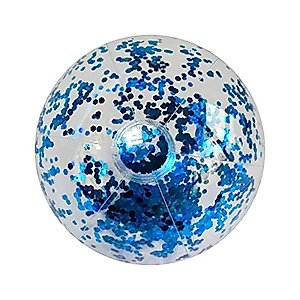 Transparent PVC Inflatable Beach Ball Elastic Beach Ball Confetti Ball Pool Beach Outdoor Toys, Girl Bath Toys Kiddie Pools Water Toys for Kids Beach Toys for Kids 8-10