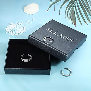 Sllaiss 925 Sterling Silver Toe Rings for Women Adjustable Band Pinky Rings Minimalist Beach Foot Jewelry 3Pcs Open Toe Ring Set